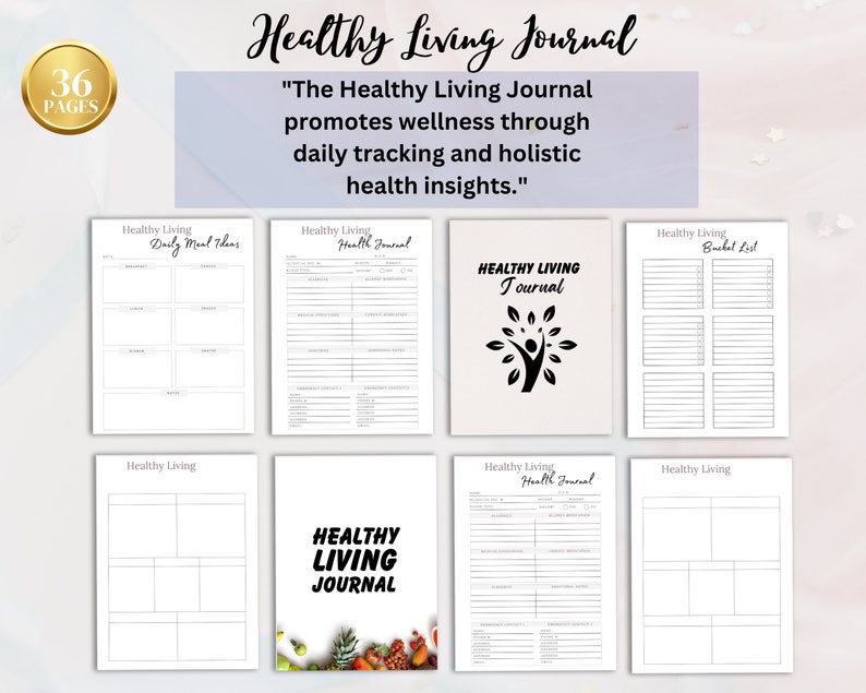 Healthy Living Journal, Wellness Planner, Wellness Tracker, Self-care ...