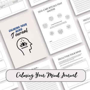 Calming Your Mind Journal, Mindfulness Planner, Self-care Diary, Mental ...