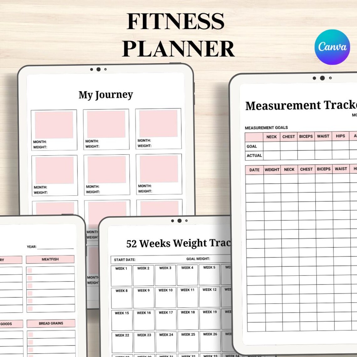 Fitness Planner, Workout Journal, Goal Tracker, Exercise Log, Health ...