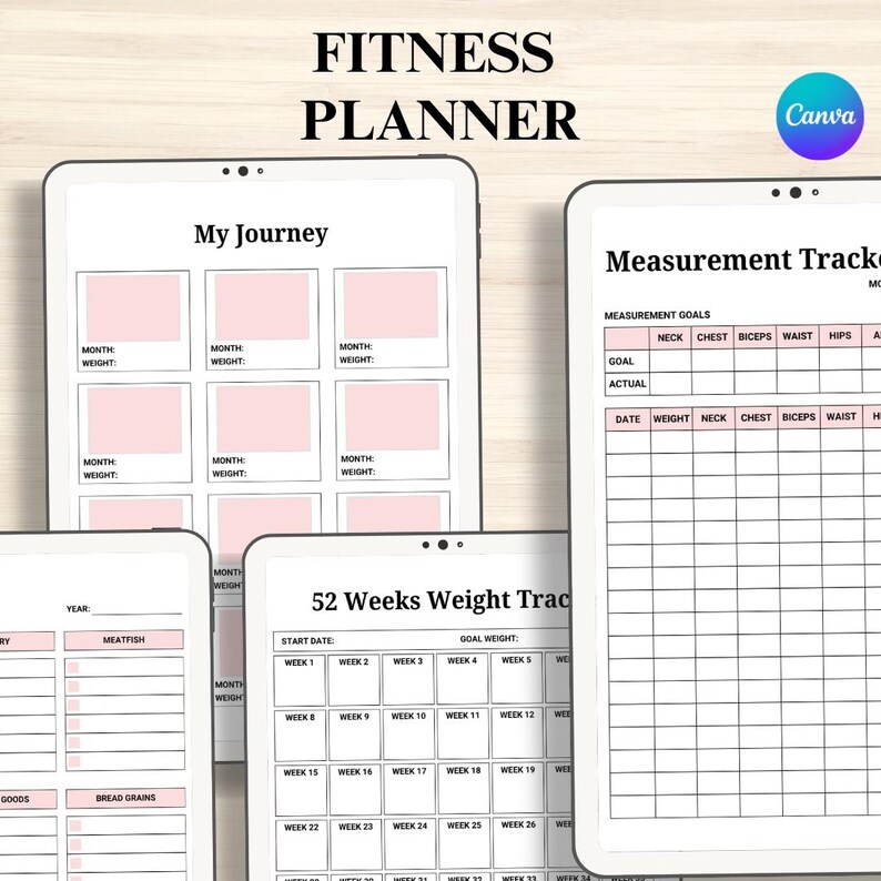 Fitness Planner, Workout Journal, Goal Tracker, Exercise Log, Health ...