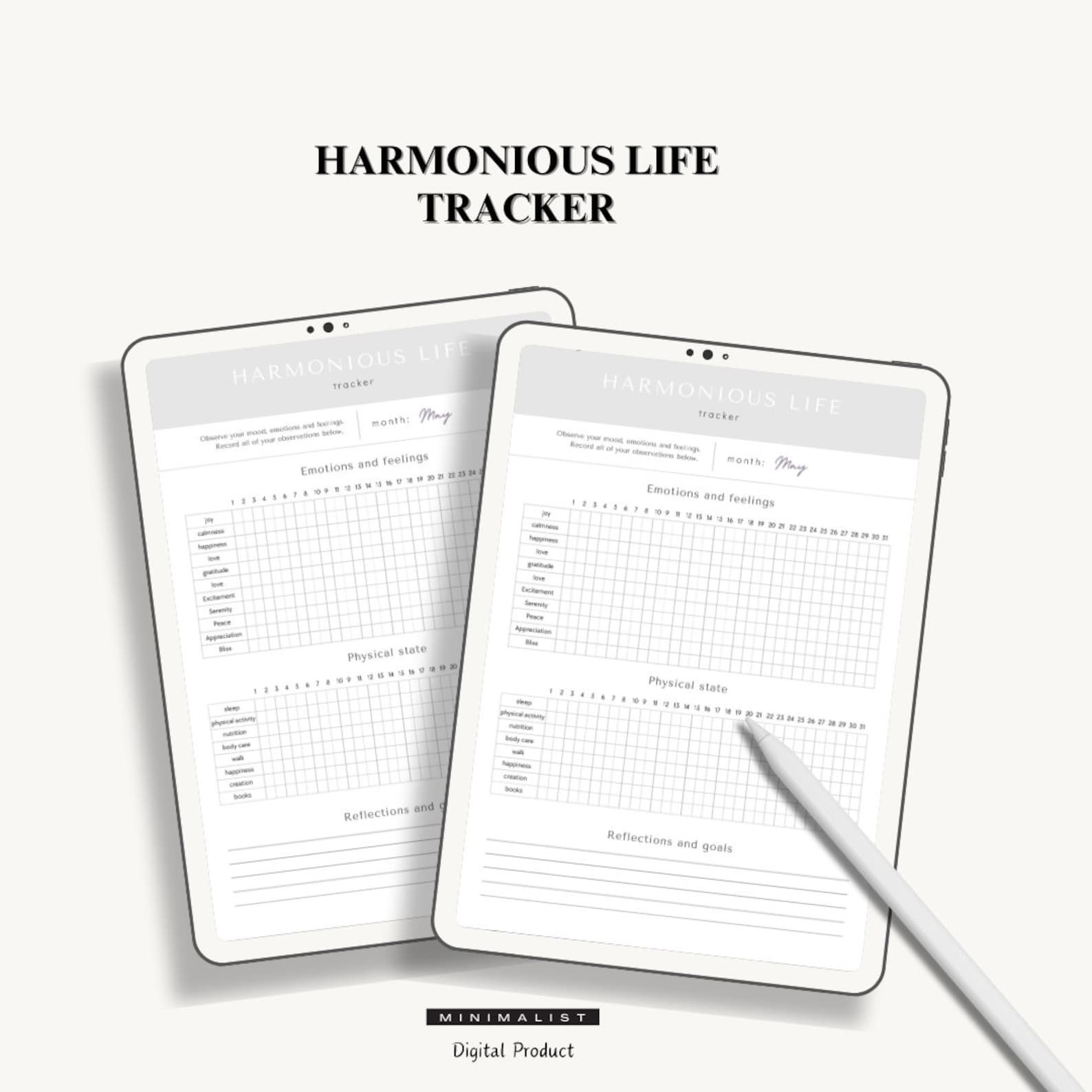 Elegant Mood Tracker Journal: Daily Emotion Diary (digital Download) - Etsy