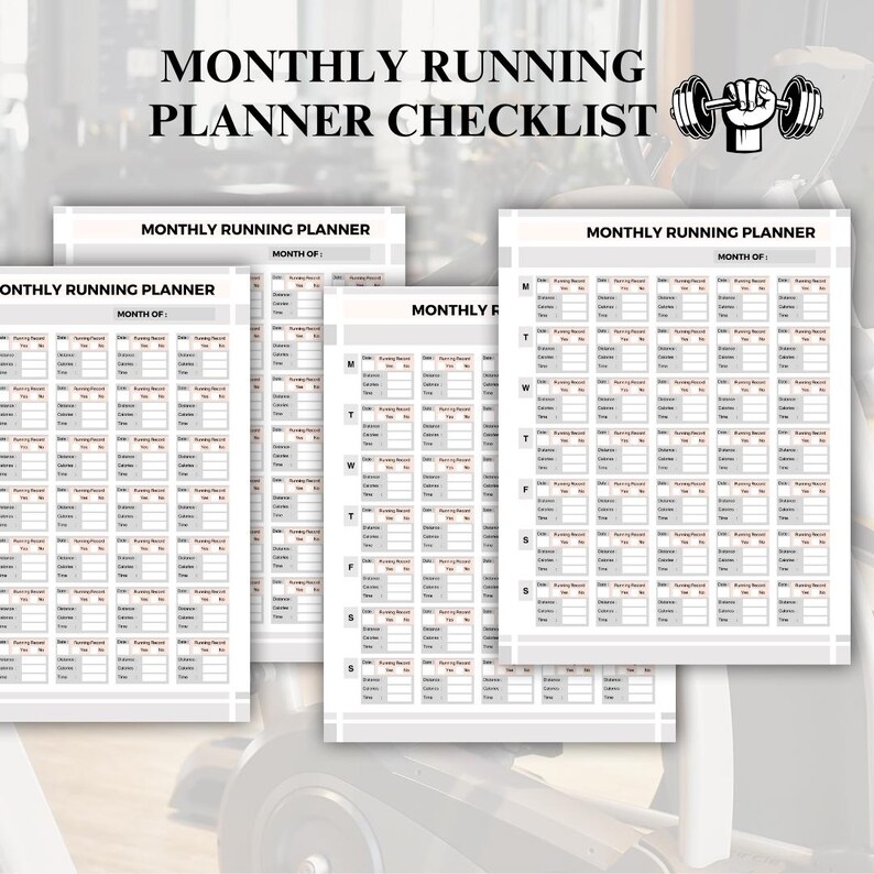 Monthly Running Planner: Weekly Exercise Tracker (digital Download) - Etsy