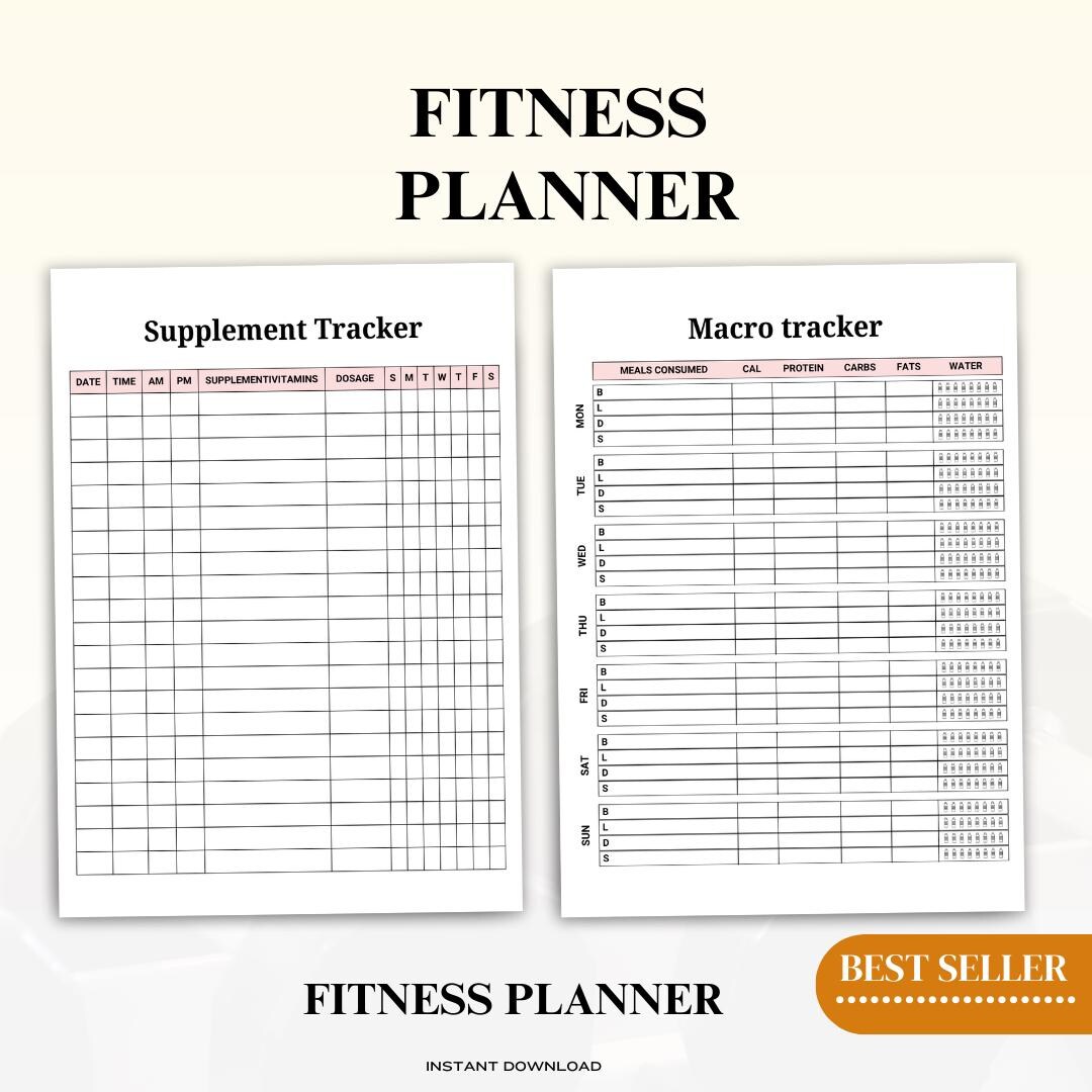 Fitness Planner, Workout Journal, Goal Tracker, Exercise Log, Health ...