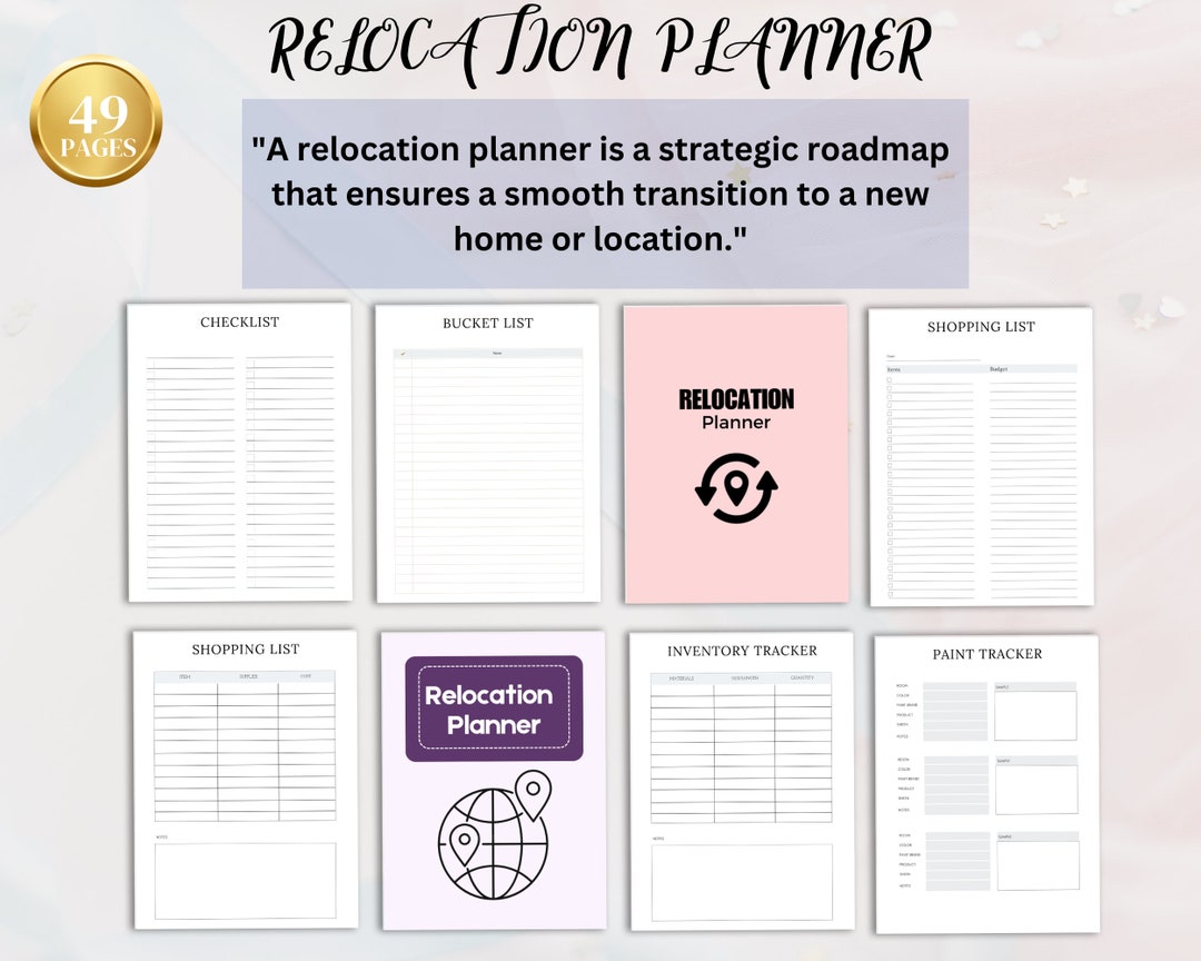 Relocation Planner, Moving Checklist, Home Organizer, Moving Guide ...
