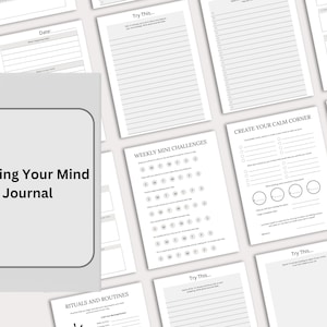 Calming Your Mind Journal, Mindfulness Planner, Self-care Diary, Mental ...