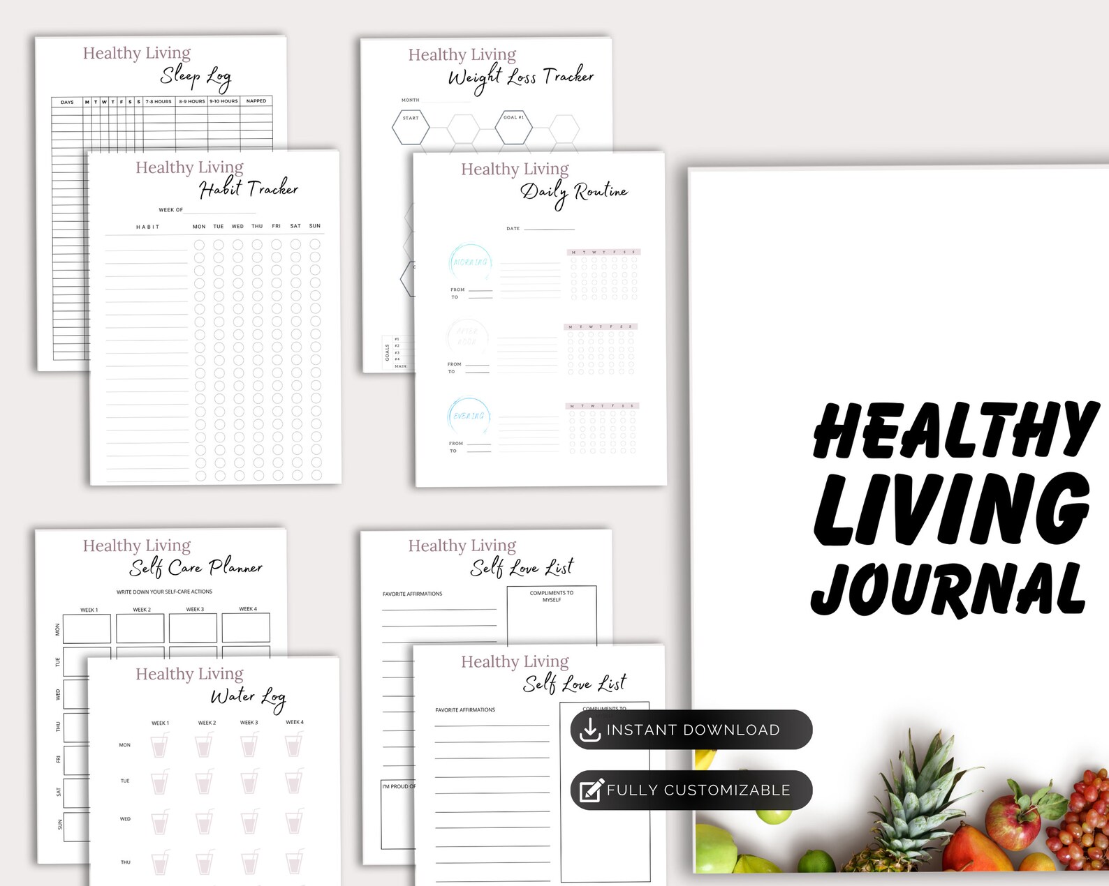 Healthy Living Journal, Wellness Planner, Wellness Tracker, Self-care ...