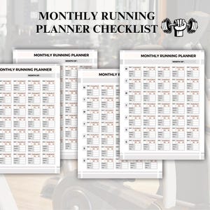 Monthly Running Planner: Fitness Log Book, Workout Tracker - Etsy