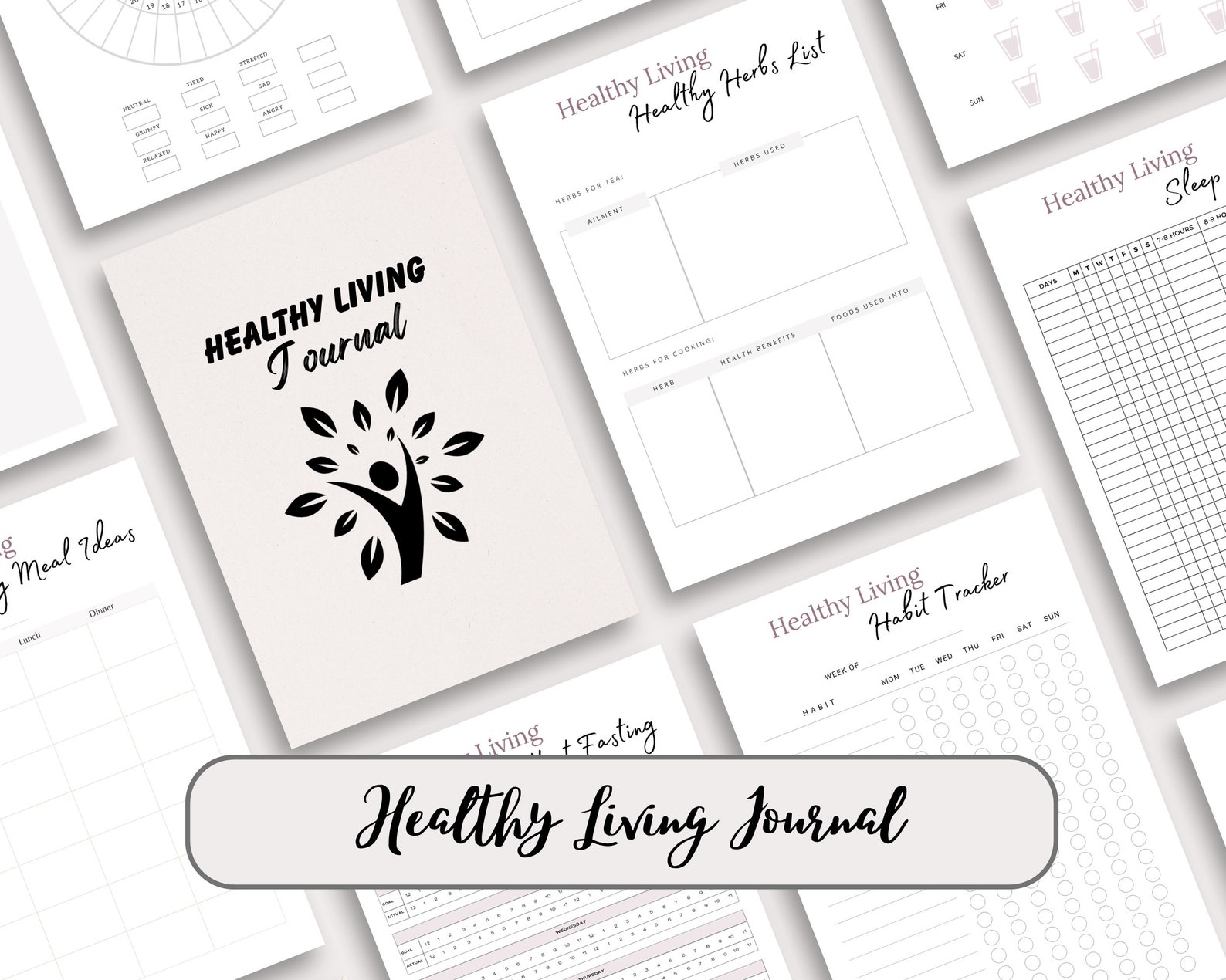 Healthy Living Journal, Wellness Planner, Wellness Tracker, Self-care ...