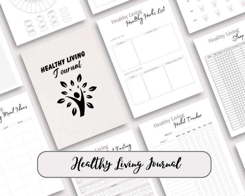 Healthy Living Journal, Wellness Planner, Wellness Tracker, Self-care ...