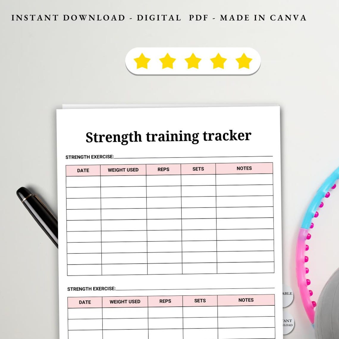 Fitness Planner, Workout Journal, Goal Tracker, Exercise Log, Health ...