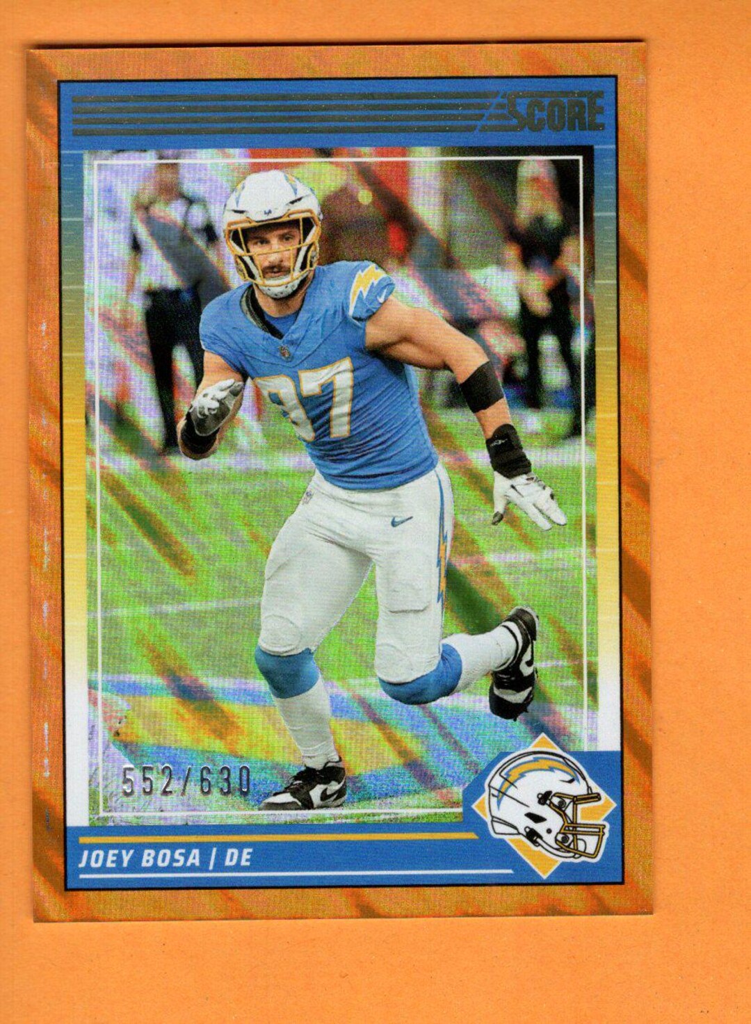 Joey Bosa 2024 Panini Score Orange Lava Parallel Football Card #d 225/ ...