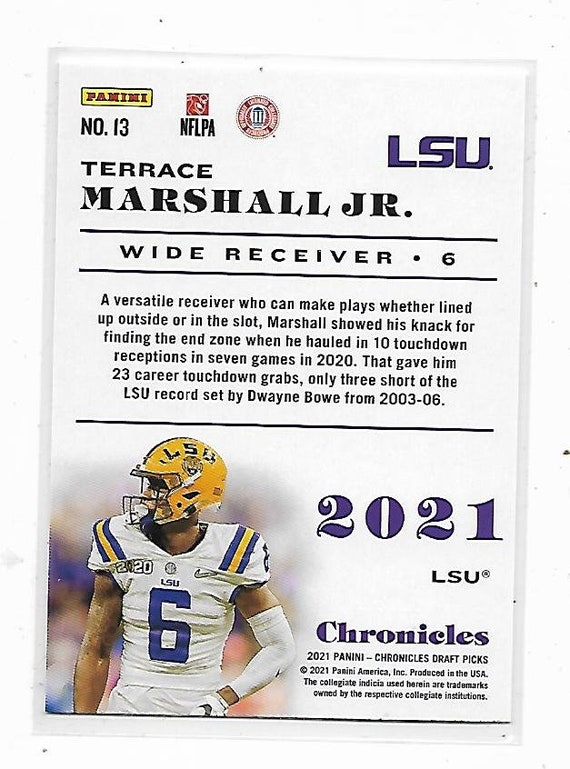 RC 2021 Panini Chronicles Draft Picks Rookie Card #13 LSU Terrace ...