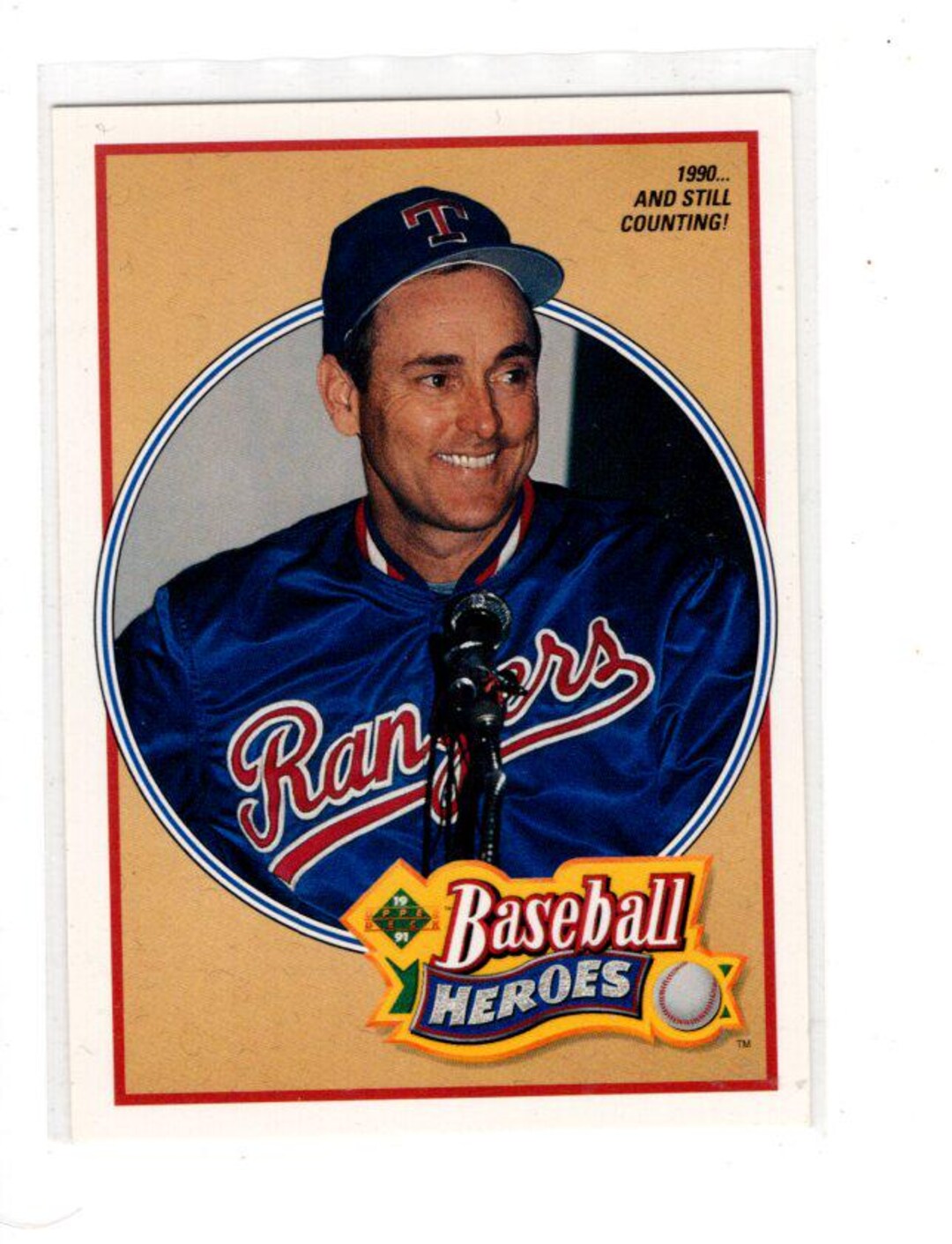 Nolan Ryan 1990 Upper Deck Baseball Heroes Insert Card #17 of 18 Texas ...