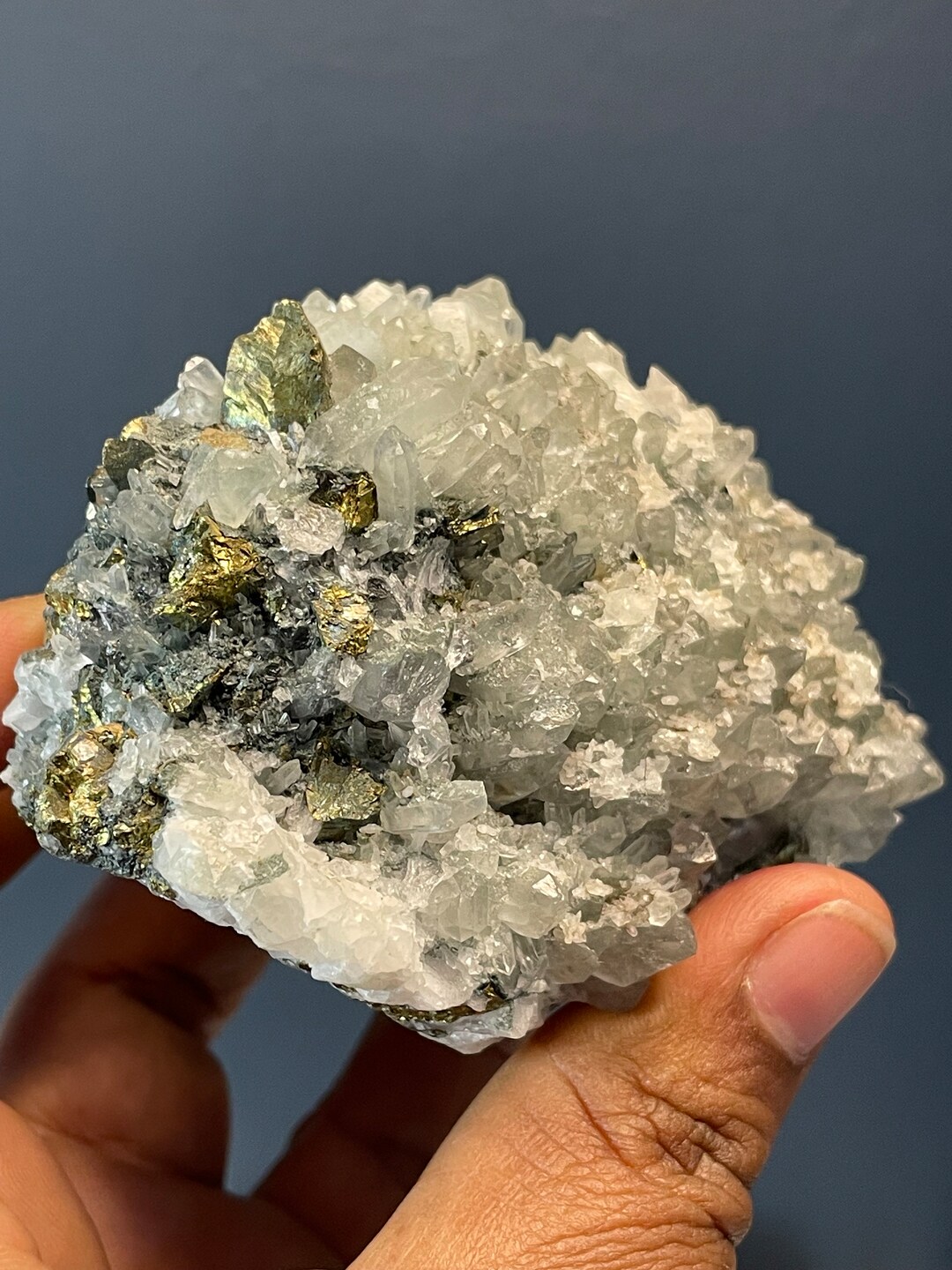 Calcopyrite + Quartz + Calcite Cluster - Etsy