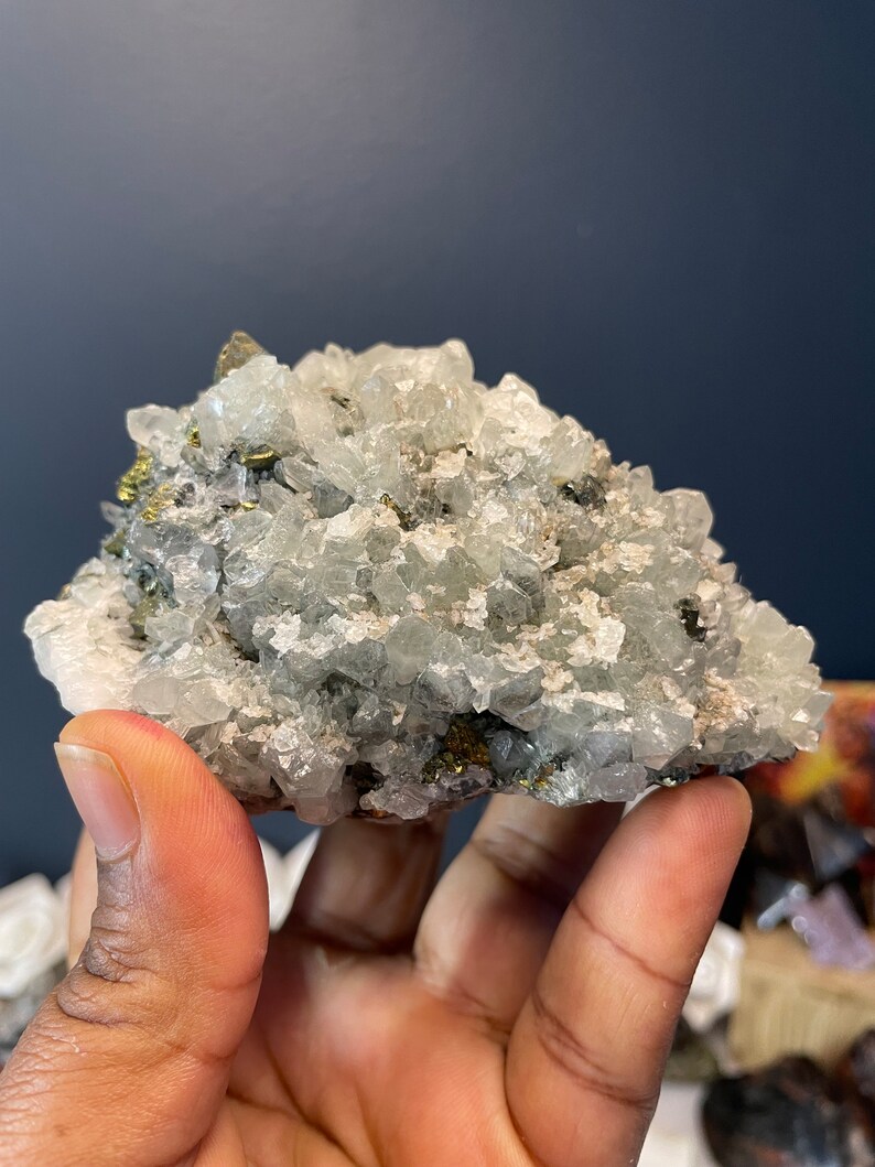 Calcopyrite Quartz Calcite Cluster - Etsy