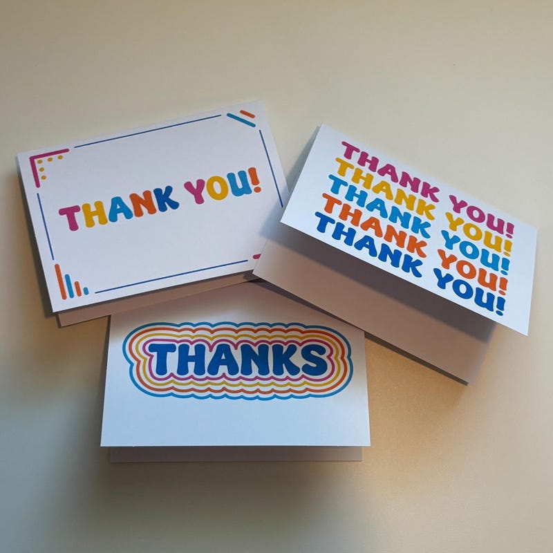 Thank You Card Set - Etsy