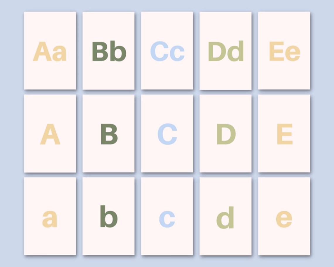 ABC Flashcards Modern Alphabet Flashcards Minimal - Etsy