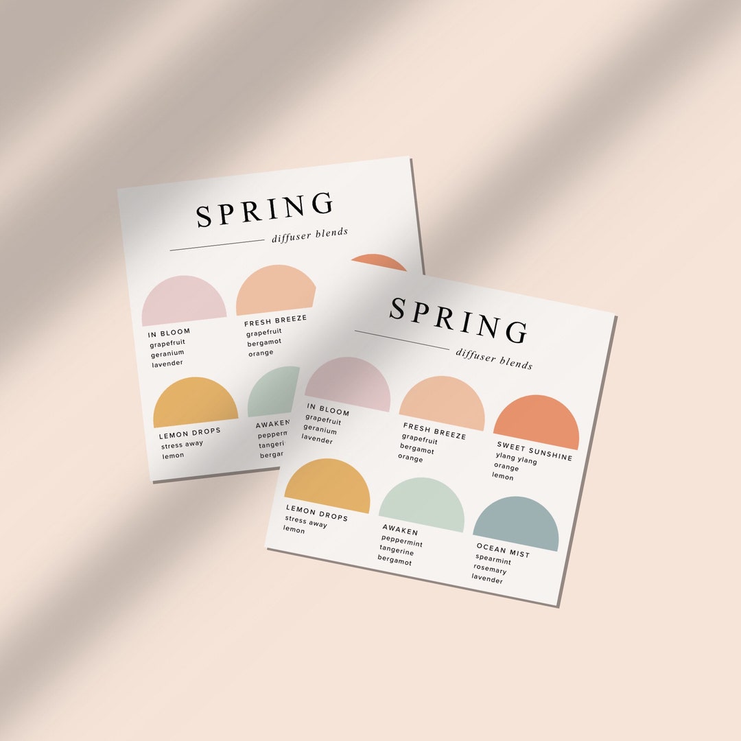 Download + Print Diffuser Blend Card | Spring Diffuser Blend Postcard - Etsy