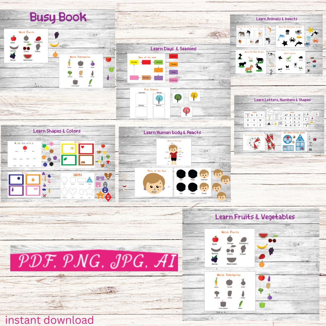 Toddler Learning Binder, Toddler Busy Book, Busy Book Printable ...