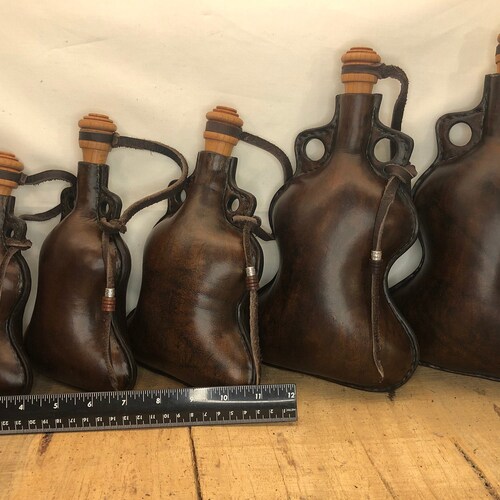 Kidney Shaped Leather Water Skin Leather Bottle Leather - Etsy Canada