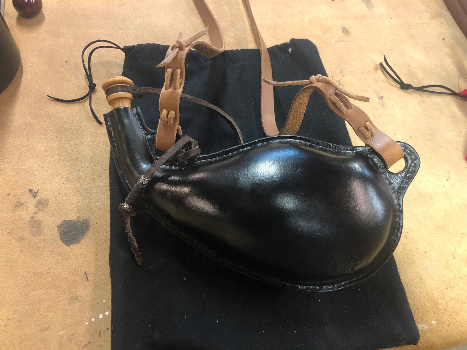 Kidney Shaped Leather Water Skin Leather Bottle Leather - Etsy Canada