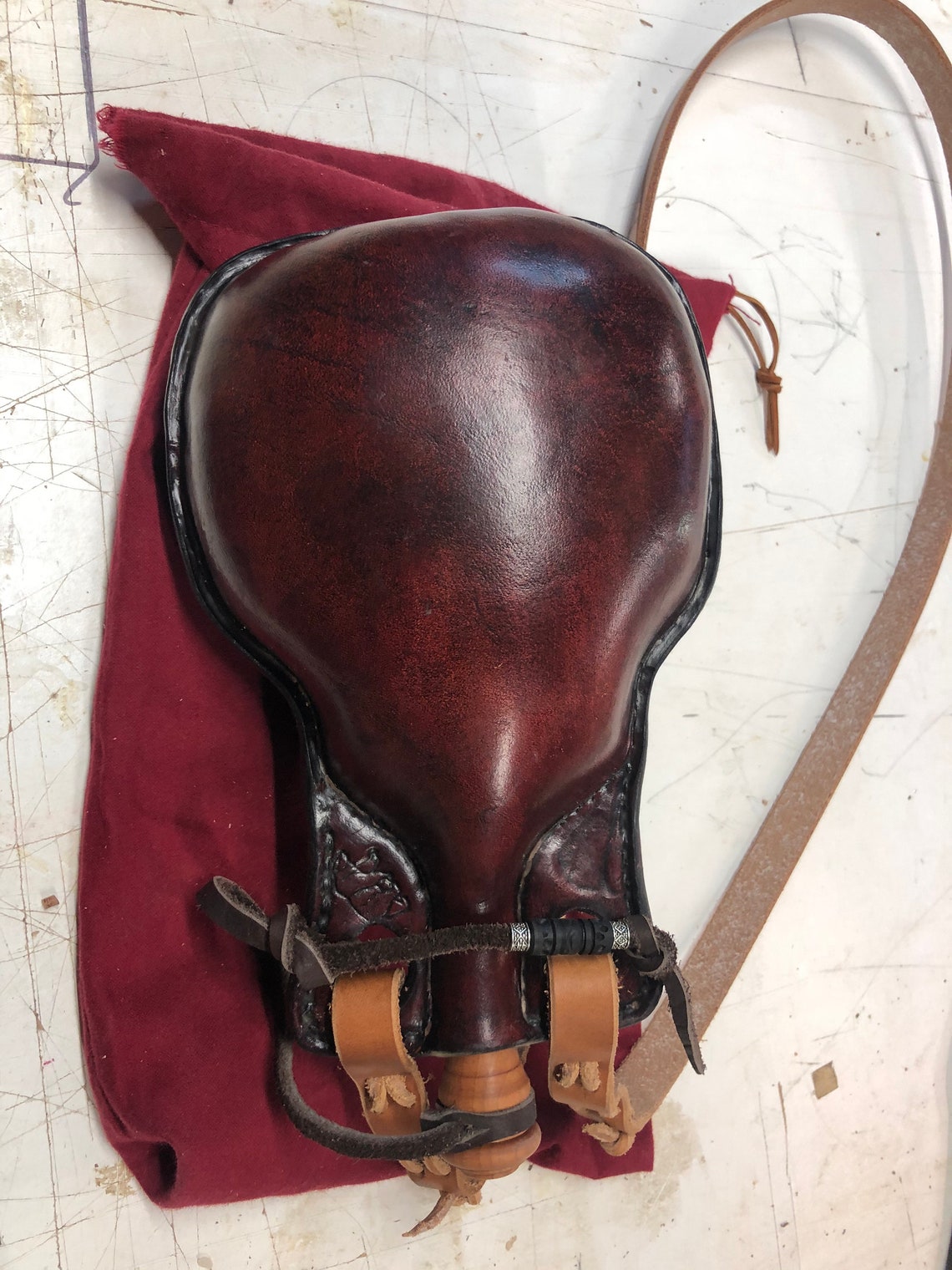 Round Leather Water Skin Leather Bottle Leather Wineskin | Etsy UK