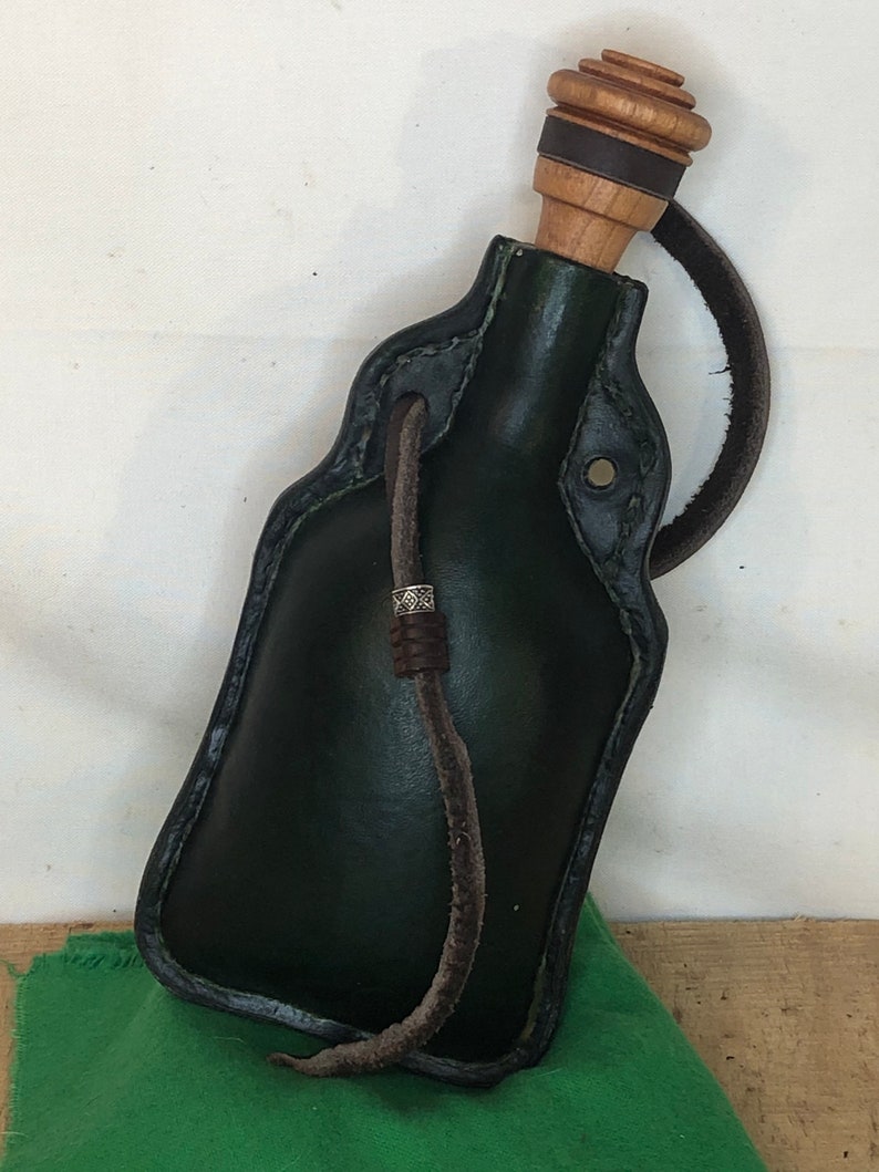 Bell Shaped Leather Flask Leather Bottle Leather Wineskin | Etsy