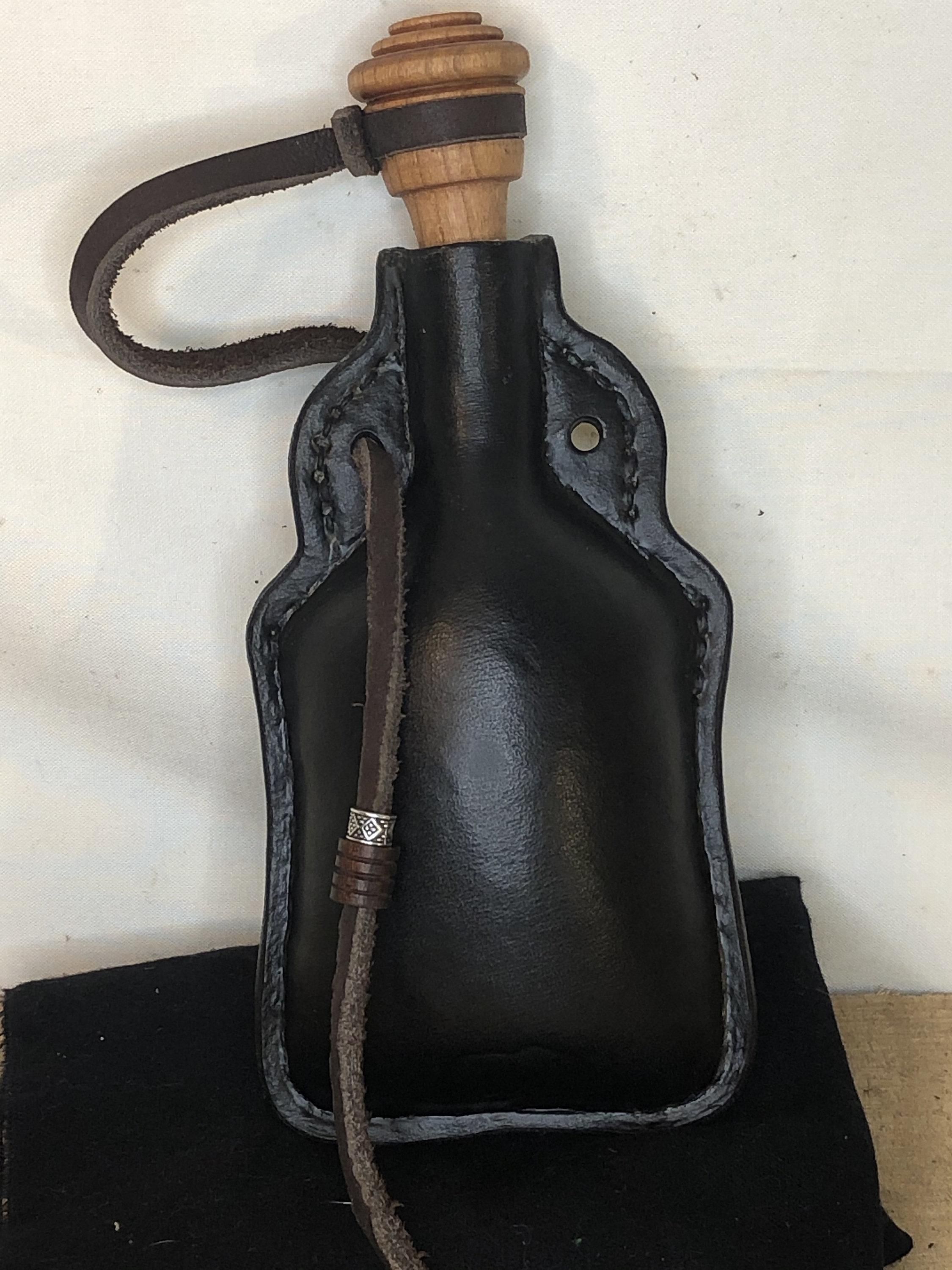 Bell Shaped Leather Flask Leather Bottle Leather Wineskin | Etsy