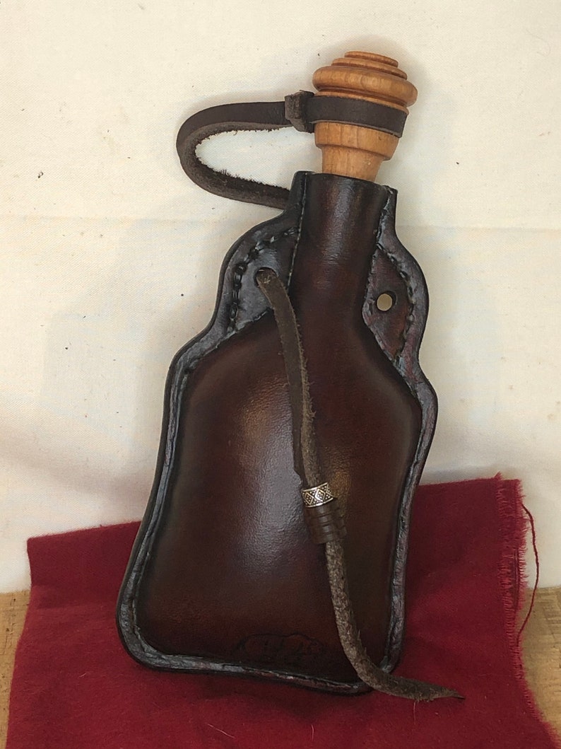 Bell Shaped Leather Flask Leather Bottle Leather Wineskin | Etsy