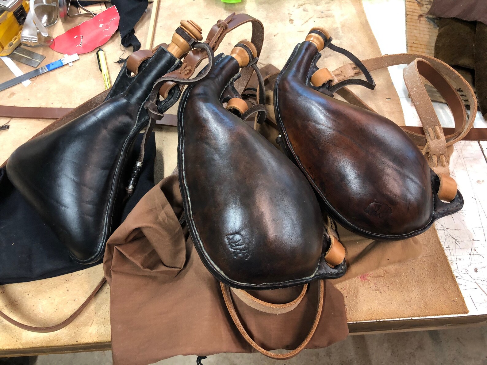 Kidney Shaped Leather Water Skin Leather Bottle Leather - Etsy Canada