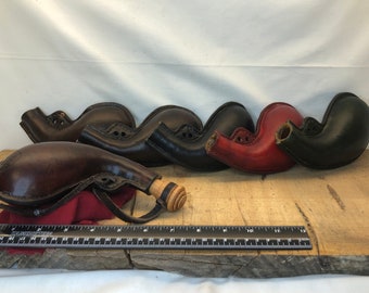 Bell Shaped Leather Flask Leather Bottle Leather Wineskin | Etsy