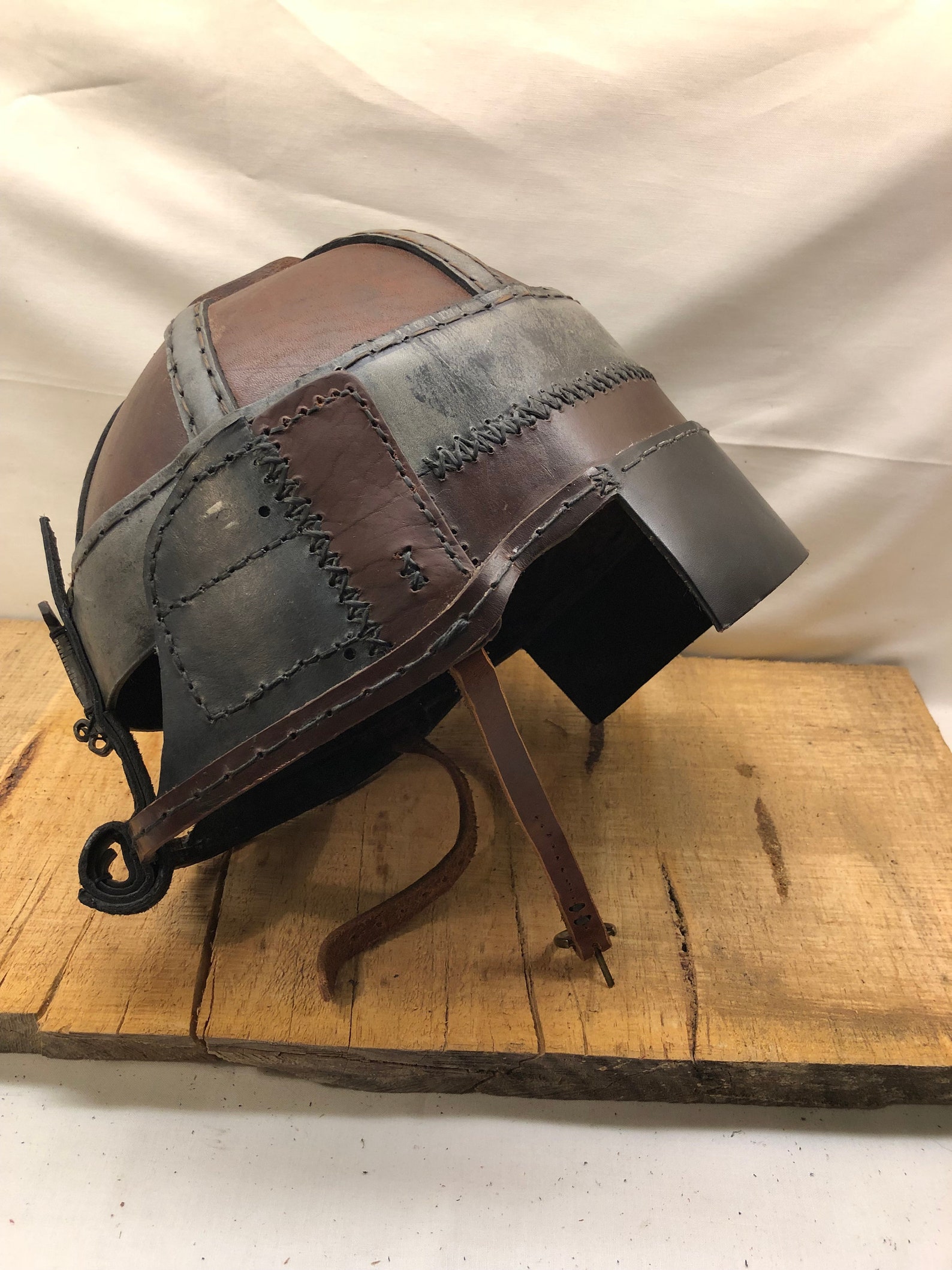Leather Helm Leather helmet Leather armor | Etsy