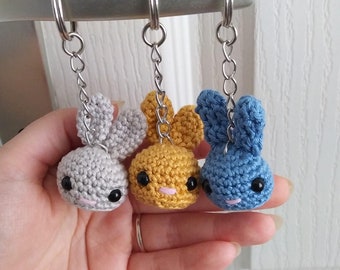 Crochet Bunny Keychain - Etsy