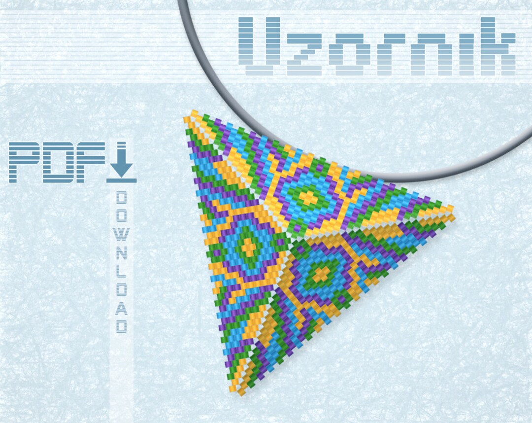 Triangle Peyote Pattern Triangle Pendant Peyote Stitch Geometric ...