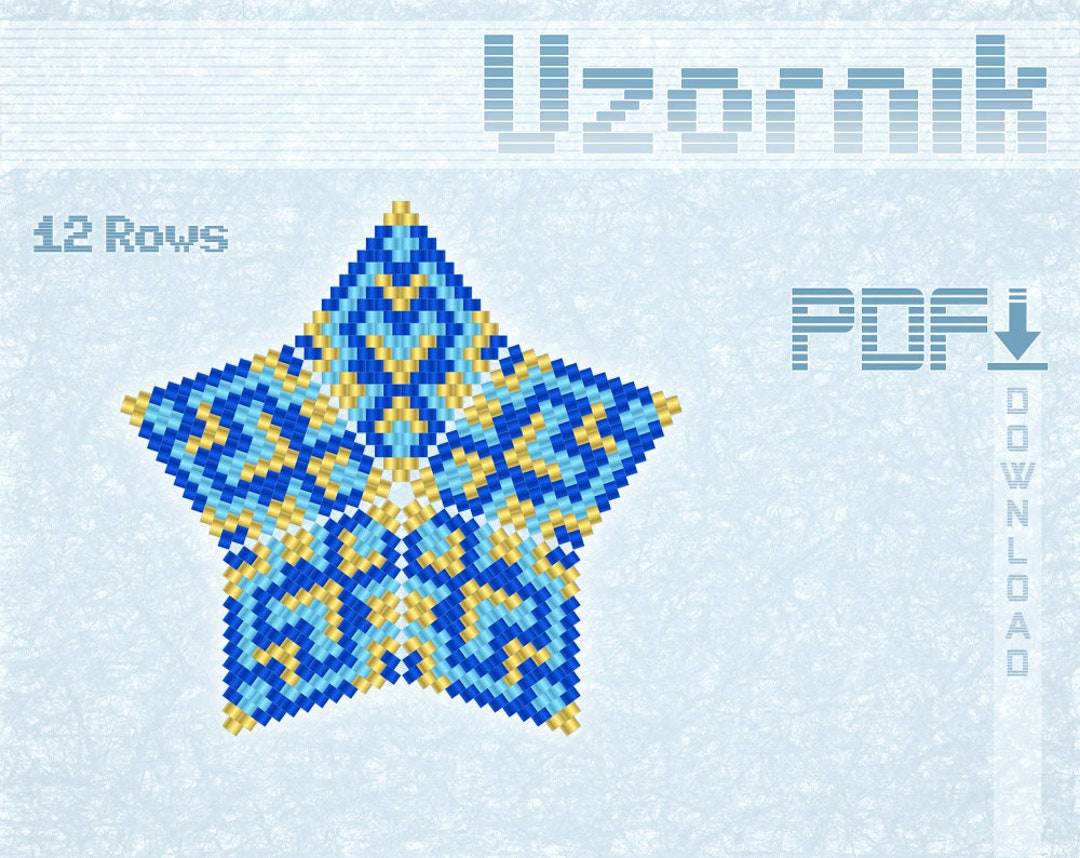 3D Peyote Star Beading Pattern PDF | Beaded Geometric Peyote Ornament ...