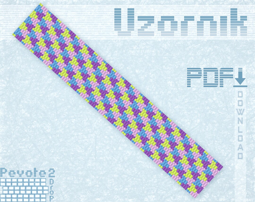 2 Drop Peyote Bracelet Pattern, Pdf Pattern, 2 Drop Peyote Stitch ...