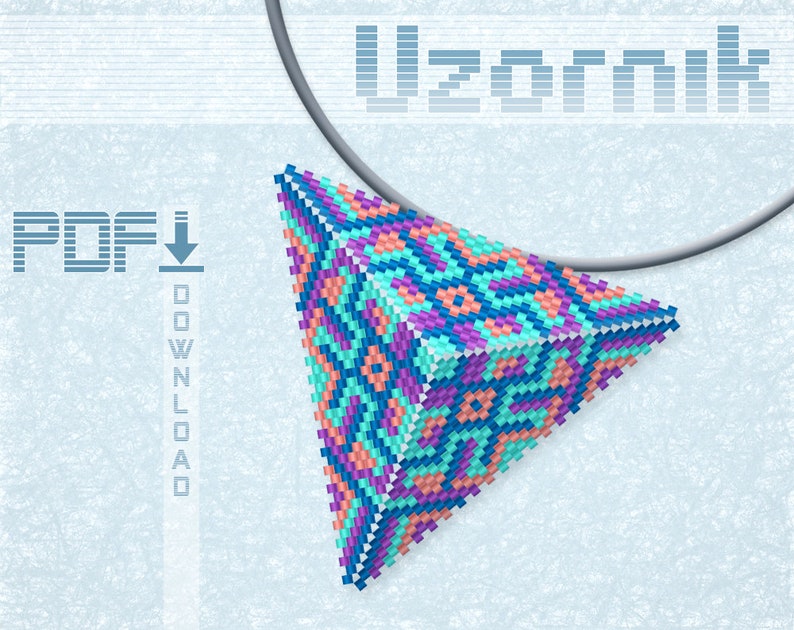 Triangle Peyote Pattern Triangle Pendant Peyote Stitch Geometric ...