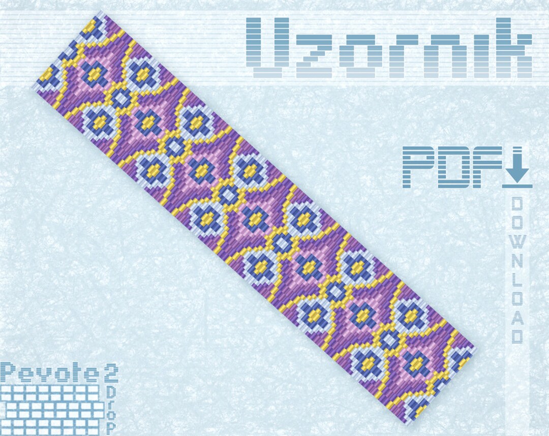 2 Drop Peyote Bracelet Pattern, Pdf Pattern, 2 Drop Peyote Stitch ...
