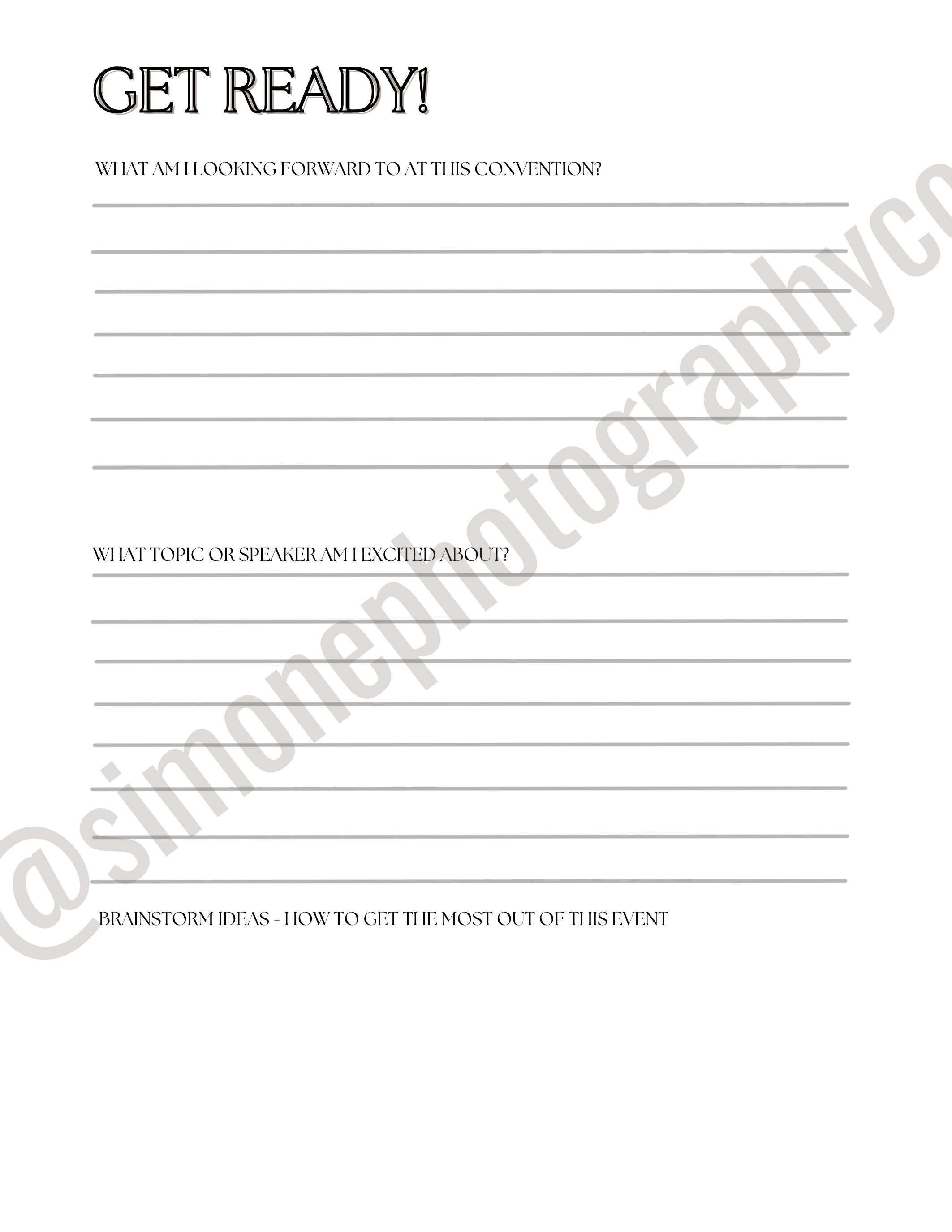 The Convention Journal, Digital, Printable Notebook and Journal for ...