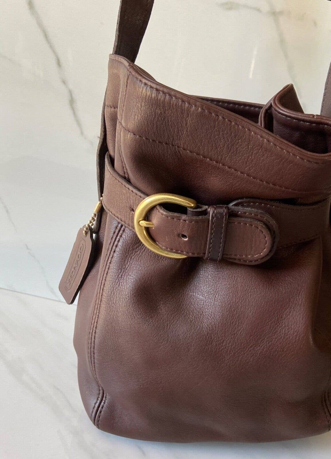 Vintage Coach 4156 Mahogony Brown Soho Belted Bucket Bag - Etsy