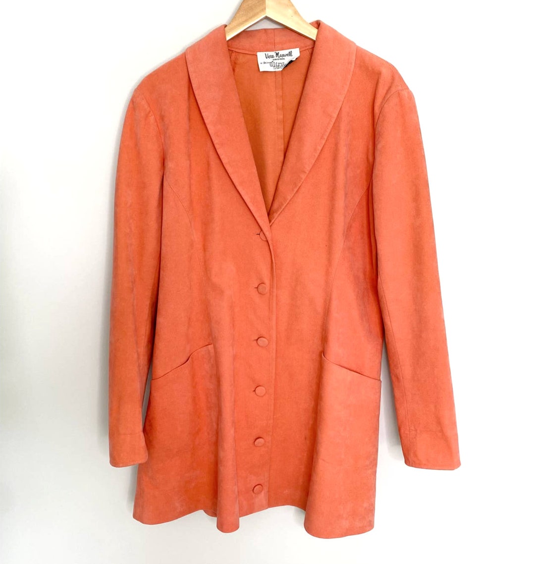 Vintage Vera Maxwell Ultra Suede Jacket Blazer Covered Buttons Washable ...