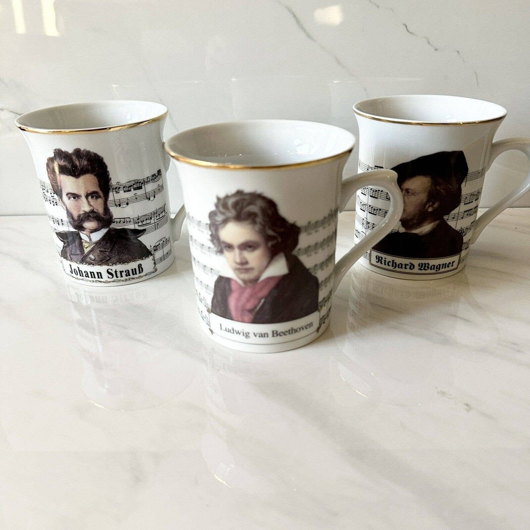 Classical Musician’s Beethoven, Wagner, Straub Mug Set of 3. Music - Etsy
