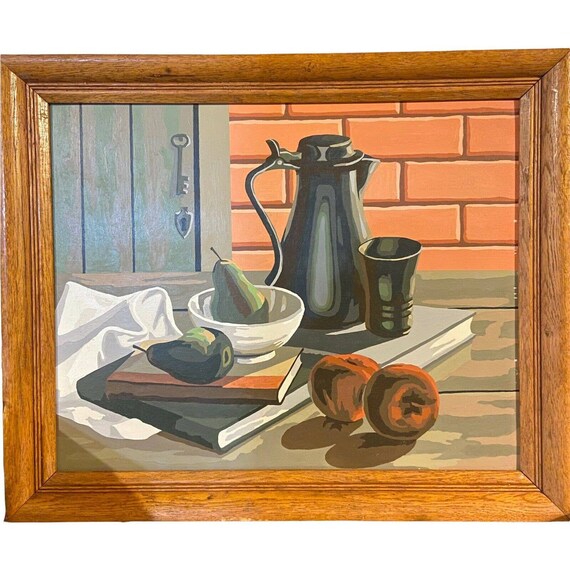Vintage Paint by Numbers Still Life Fruit Pitcher Farmhouse - Etsy