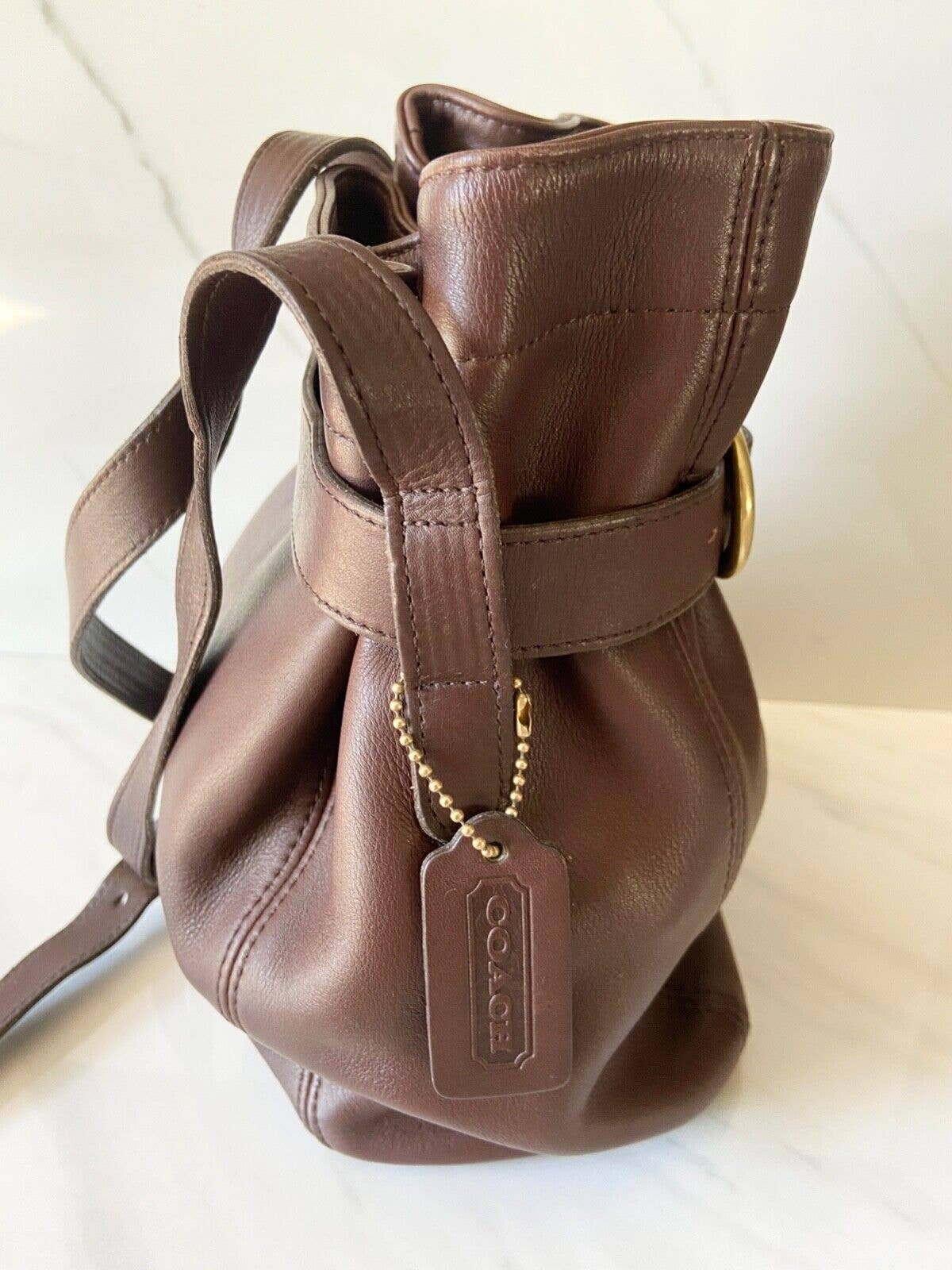 Vintage Coach 4156 Mahogony Brown Soho Belted Bucket Bag - Etsy