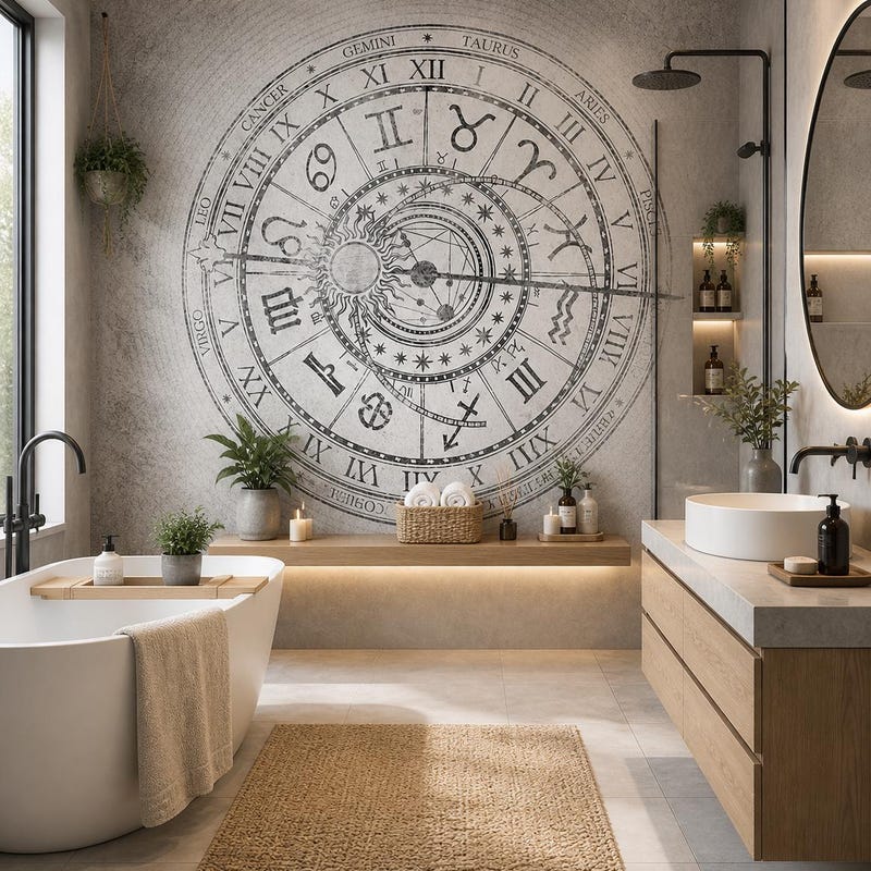 Clock Mural Wallpaper - Etsy