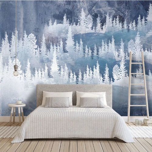 Forest Nursery Wallpaper Nursery Name Sign Watercolor - Etsy