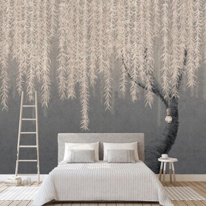 Fabric Peel and Stick Removable Clinging Wheat Flower Modern Wallart ...