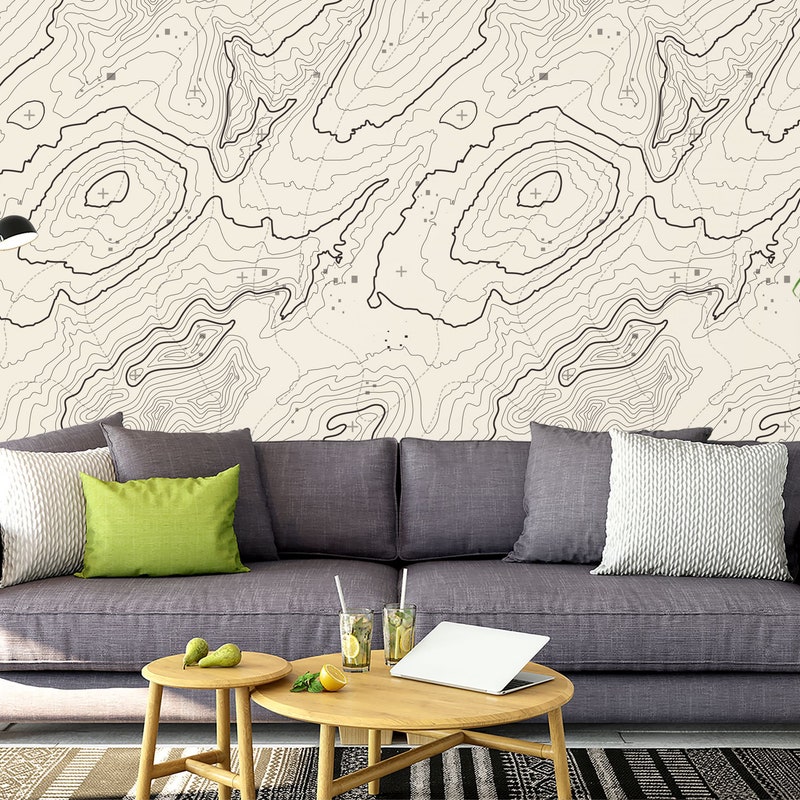 Topographic Wallpaper - Etsy