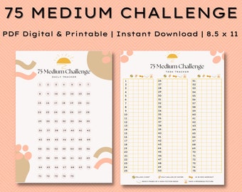 HARD No Days off Challenge 75 Days Single Page Checklist - Etsy Canada