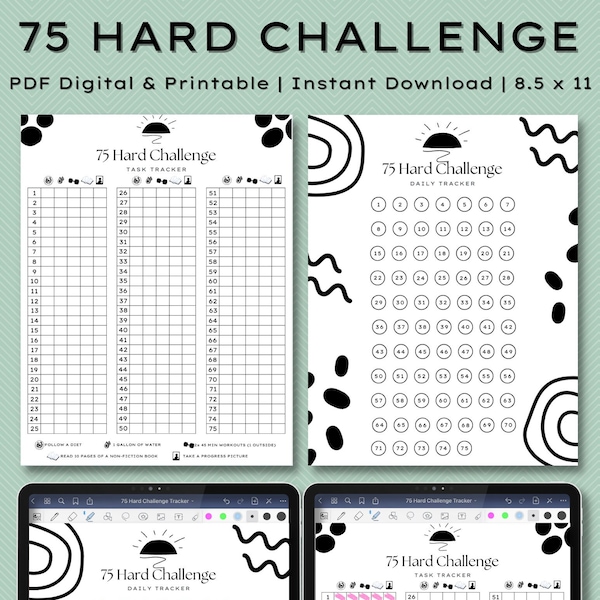 75 Hard Printable - Etsy